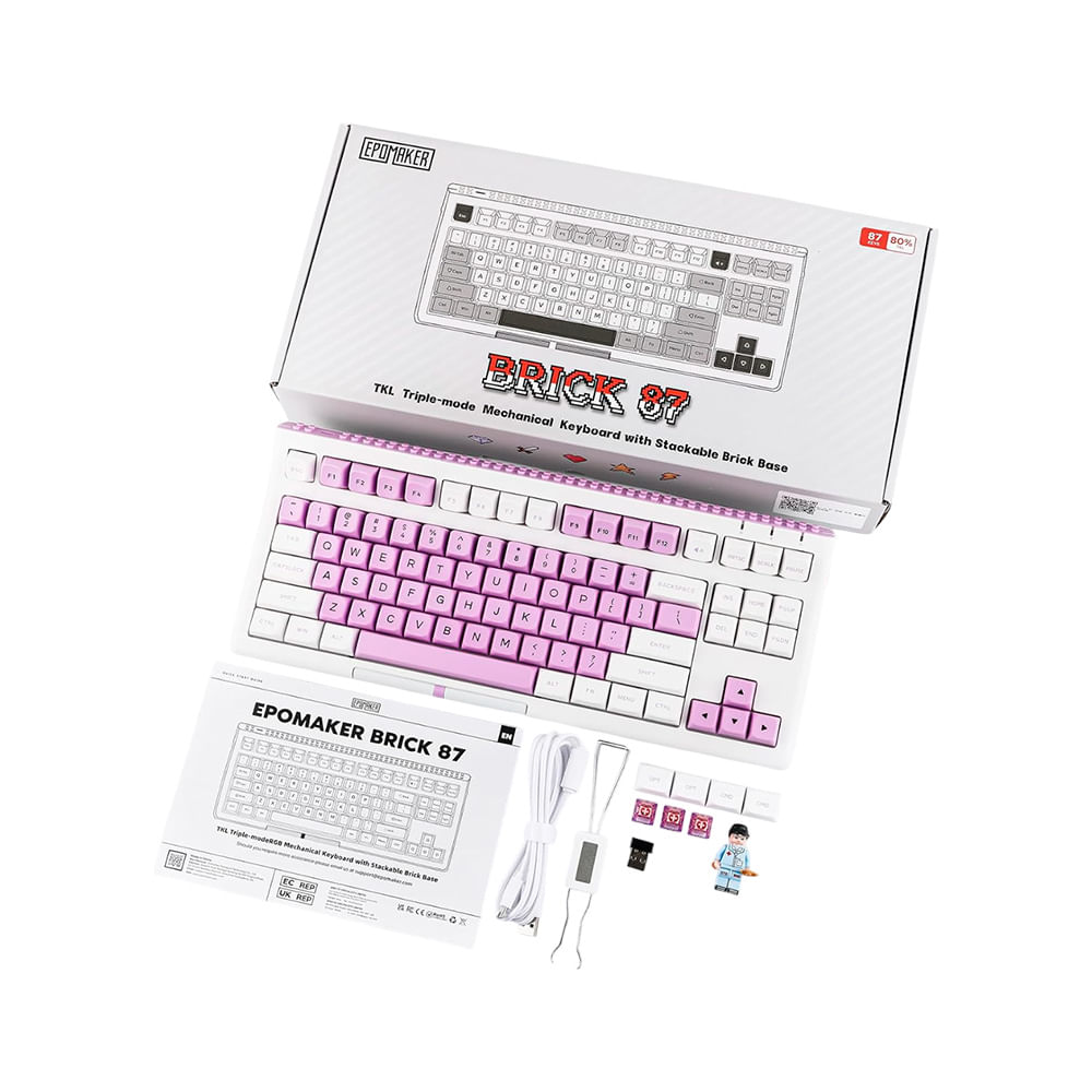 Teclado Gamer EPOMAKER Brick 87 TKL RGB Inalámbrico con 88 Teclas ...