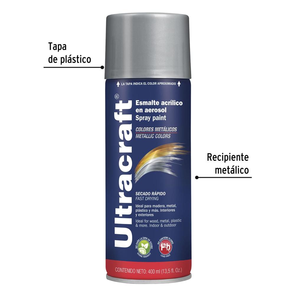 Pintura Spray Color Cromo Premiun x4 Unidades Ultracraft 40027-4 ...