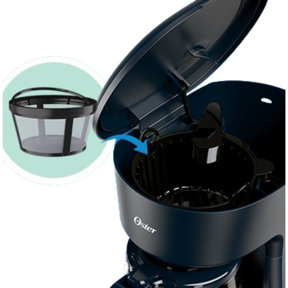 Cafetera Oster De 12 Tazas Con Filtro Permanente ON/OF BVSTDCS12B ...