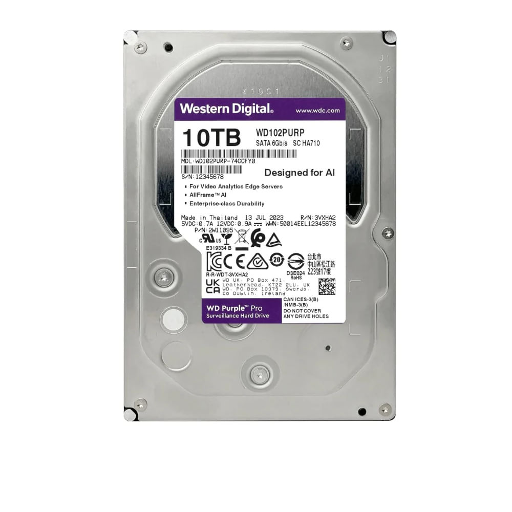 Disco Duro Western Digital Purple Pro 10TB SATA Cache 512MB 7200RPM ...