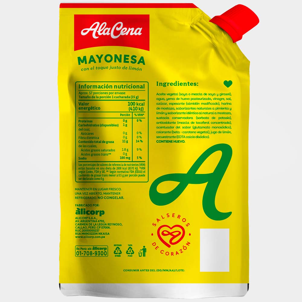 Mayonesa ALACENA Doypack 850g | plazaVea - plazaVea