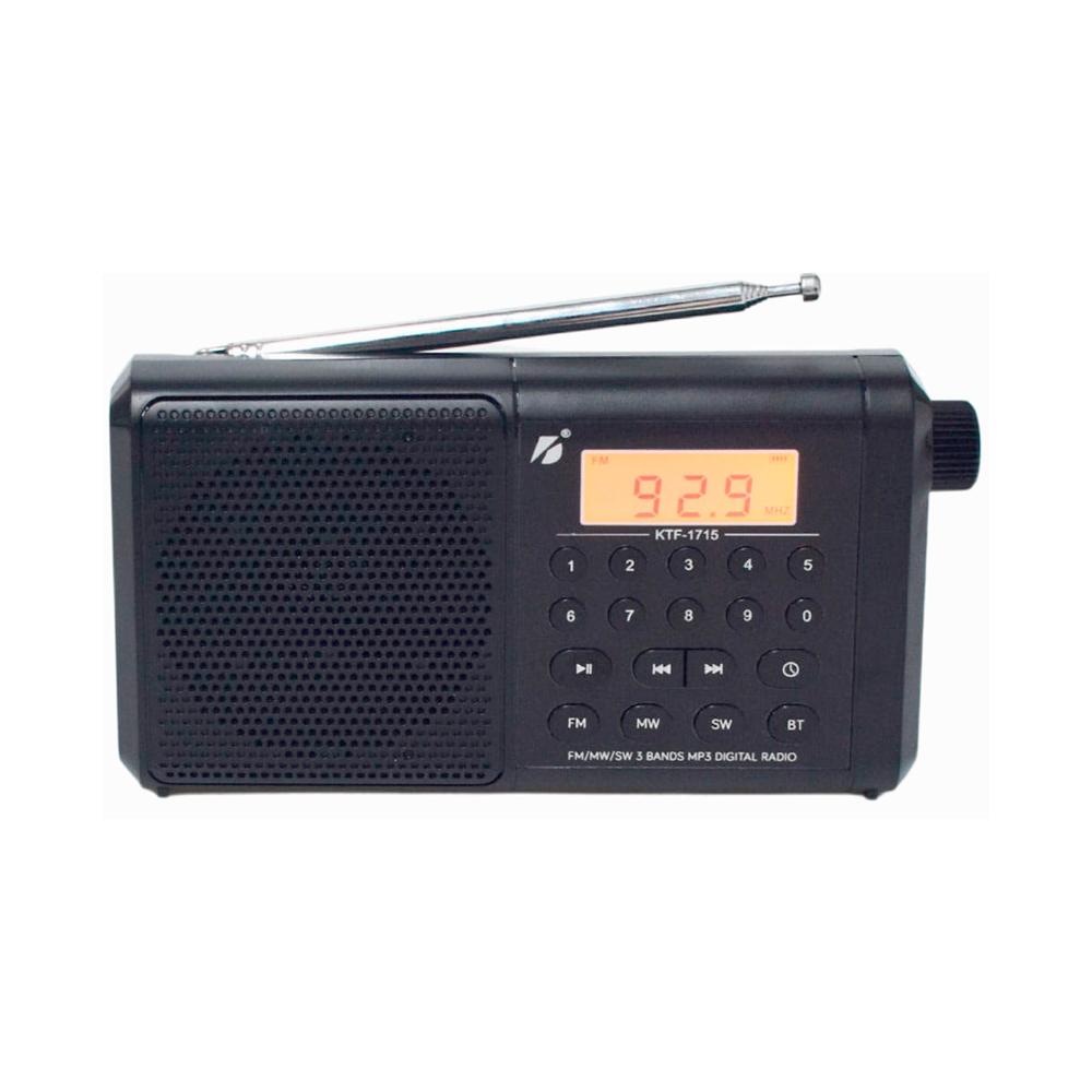 Radio Bluetooth FM Portátil con Reloj Digital y Parlante Recargable ...