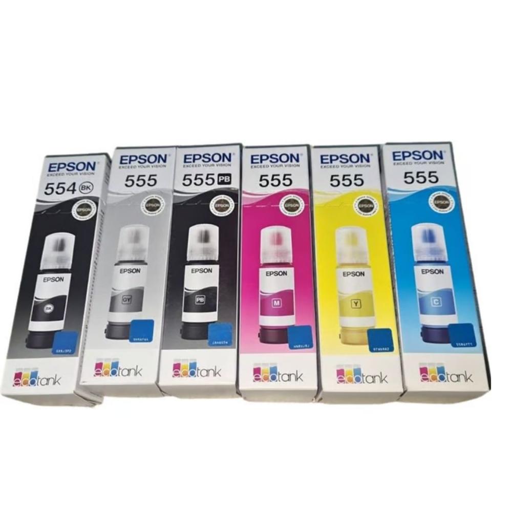 Kit de Tintas Epson T555 y T554 6 colores para L8160/L8180 Original ...