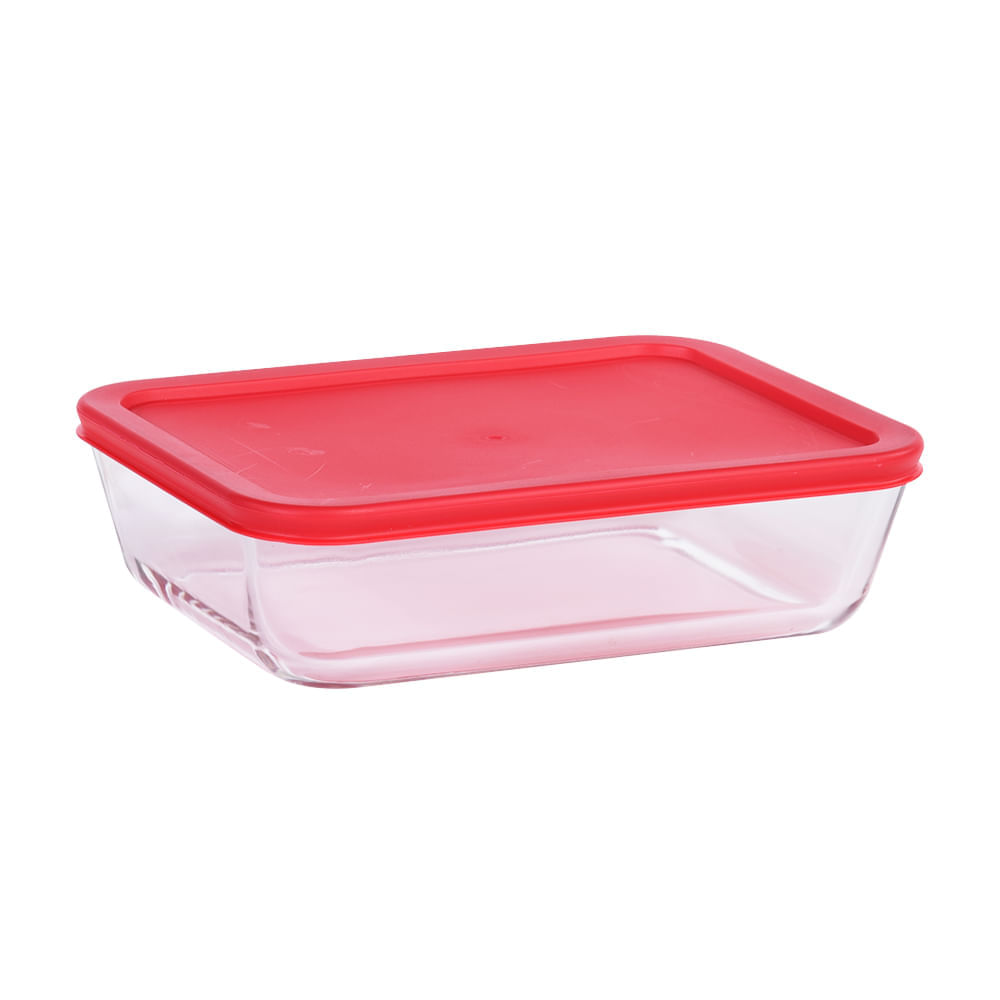 Taper de vidrio Rectangular Refractario con tapa 1400ml Orange | plazaVea - plazaVea