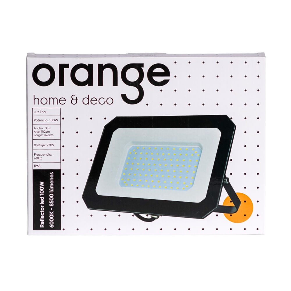 Reflector LED Orange 100w Negro Luz Fría | plazaVea - plazaVea