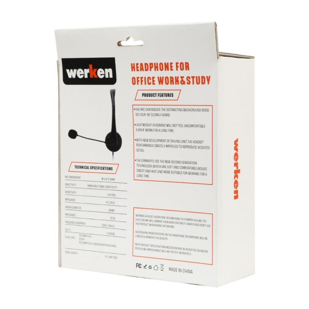 Audífono on ear Alambrico Werken SY490MV con Micrófono Negro | plazaVea ...