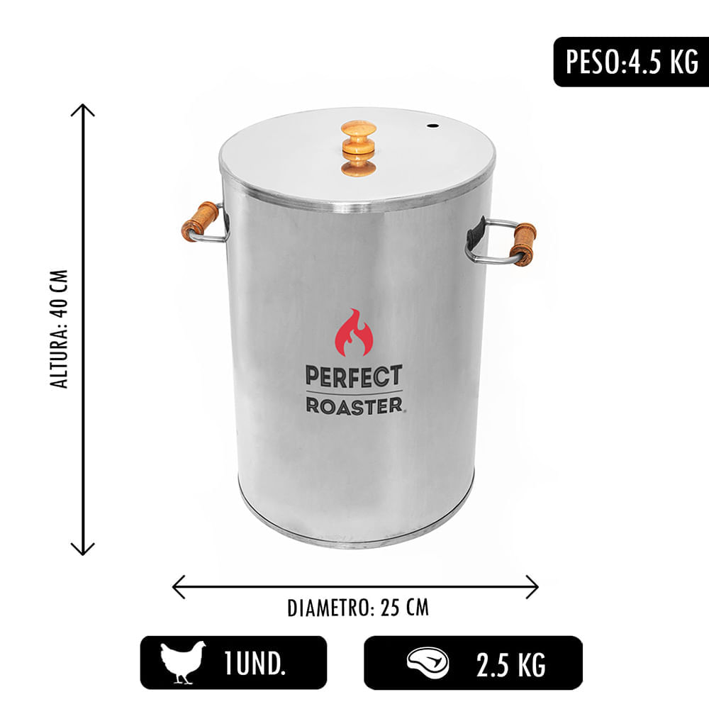 Barril Rostizador Meat Master para Cocina a Gas Acero Inoxidable Plata ...