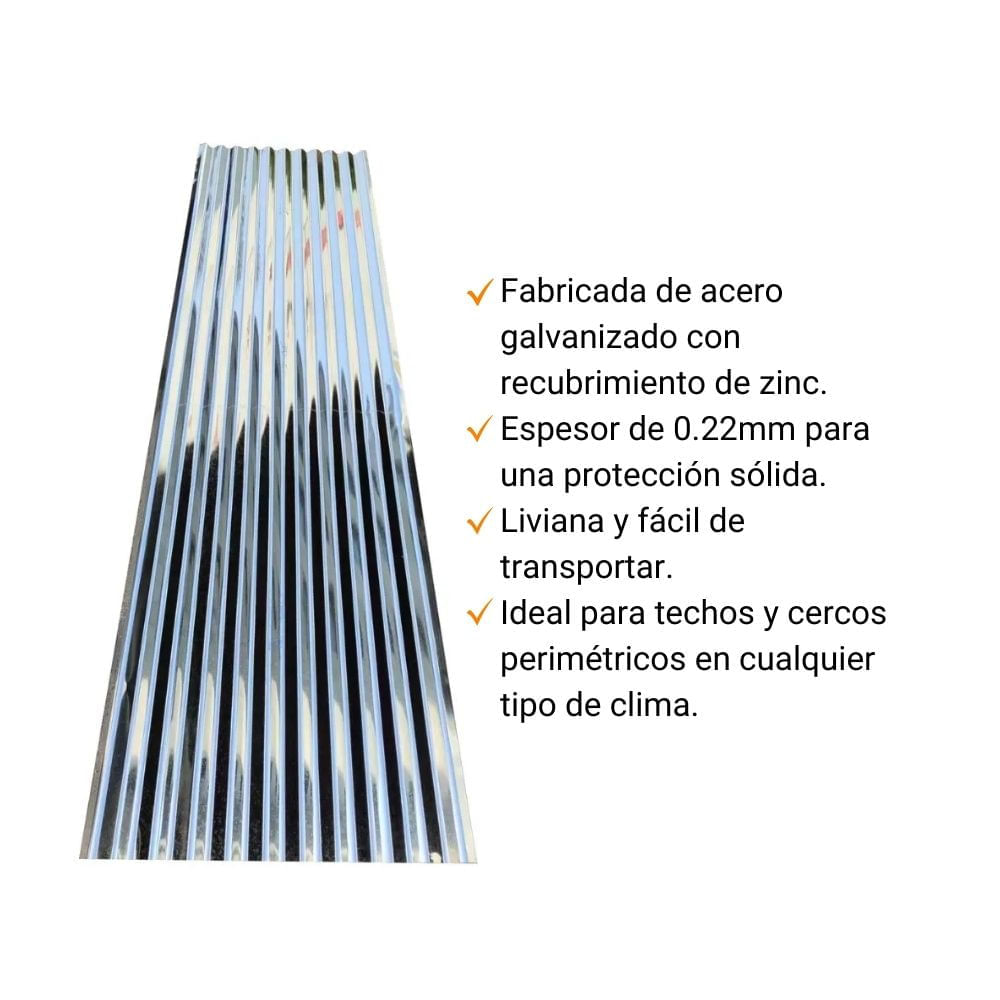 Techo calamina metálica 0.22mm 3.60x0.80m | plazaVea - plazaVea