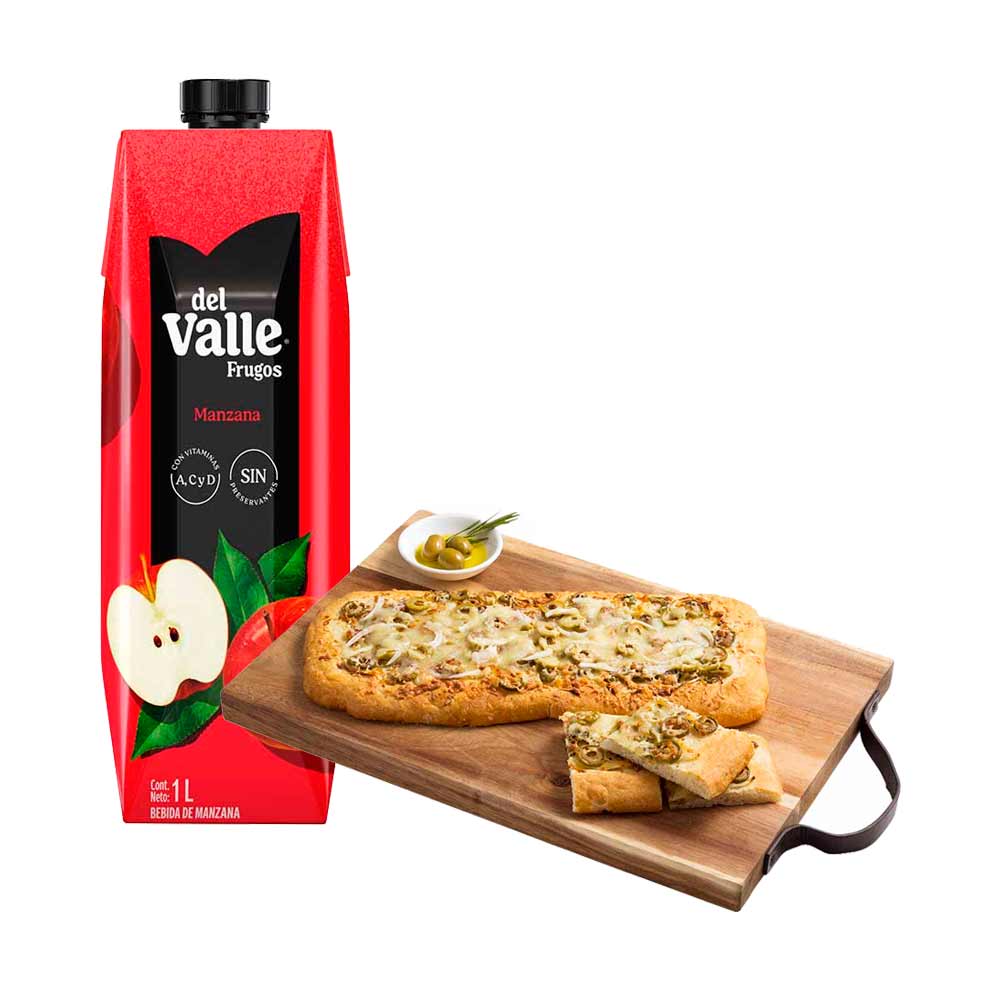 Pack Focaccia de Aceituna Horneada x un + Bebida FRUGOS DEL VALLE Sabor ...