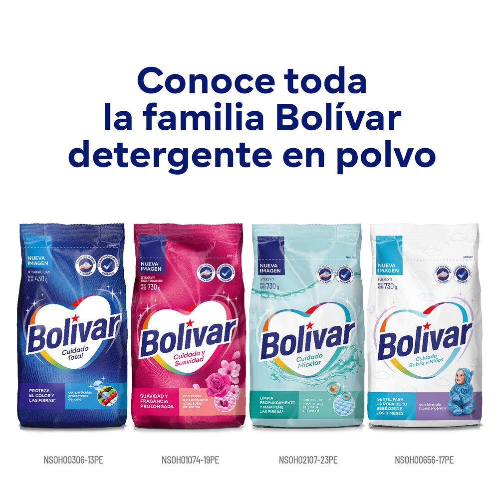 Detergente en Polvo BOLIVAR Cuidado Total Bolsa 730g | plazaVea - plazaVea