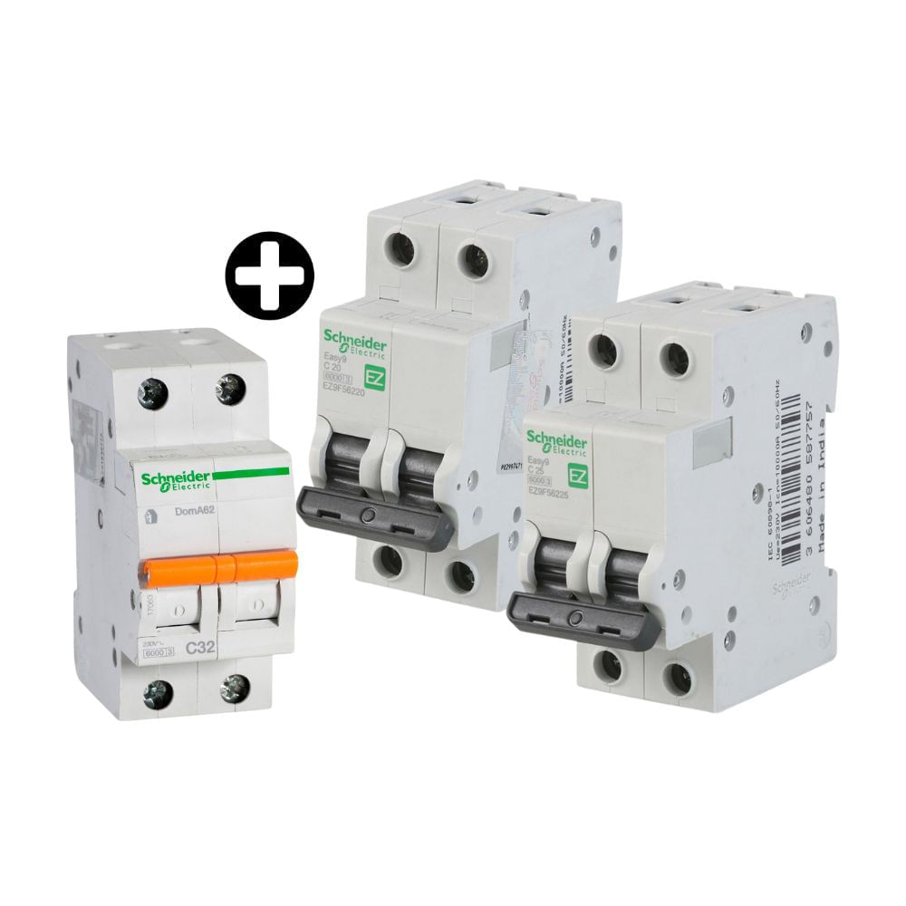 COMBO Interruptor Easy 9 MCB 2x20A + Interruptor Easy 9 MCB 2x25A ...