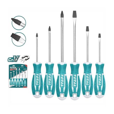 Juego De Destornilladores 6Pzs Ergonómicos Cr-V Total - Tht250606 ...