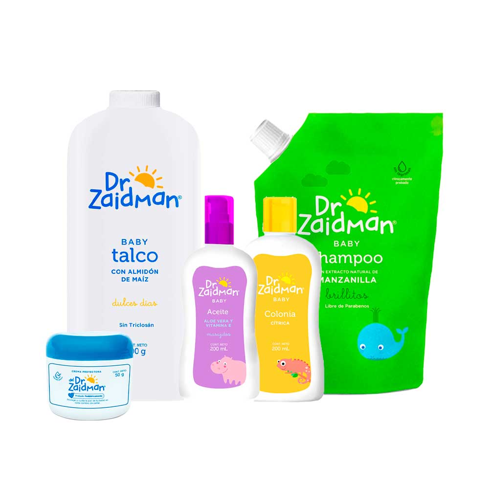 Pack DR ZAIDMAN Bebé Shampoo Manzanilla (750ml + 380ml) + Colonia 200ml ...