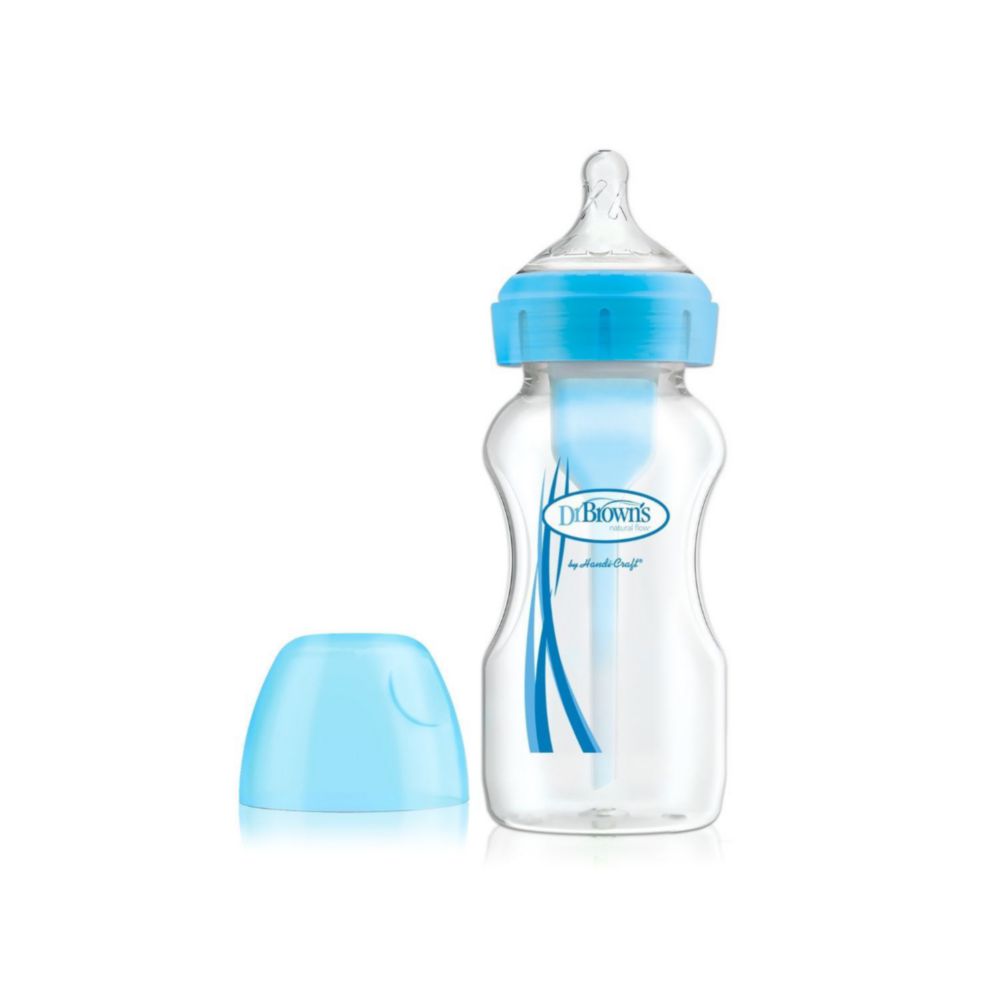 Biberón Para Bebe Dr Browns De Polipropileno Boca Ancha 9Oz/ 270Ml Azul ...