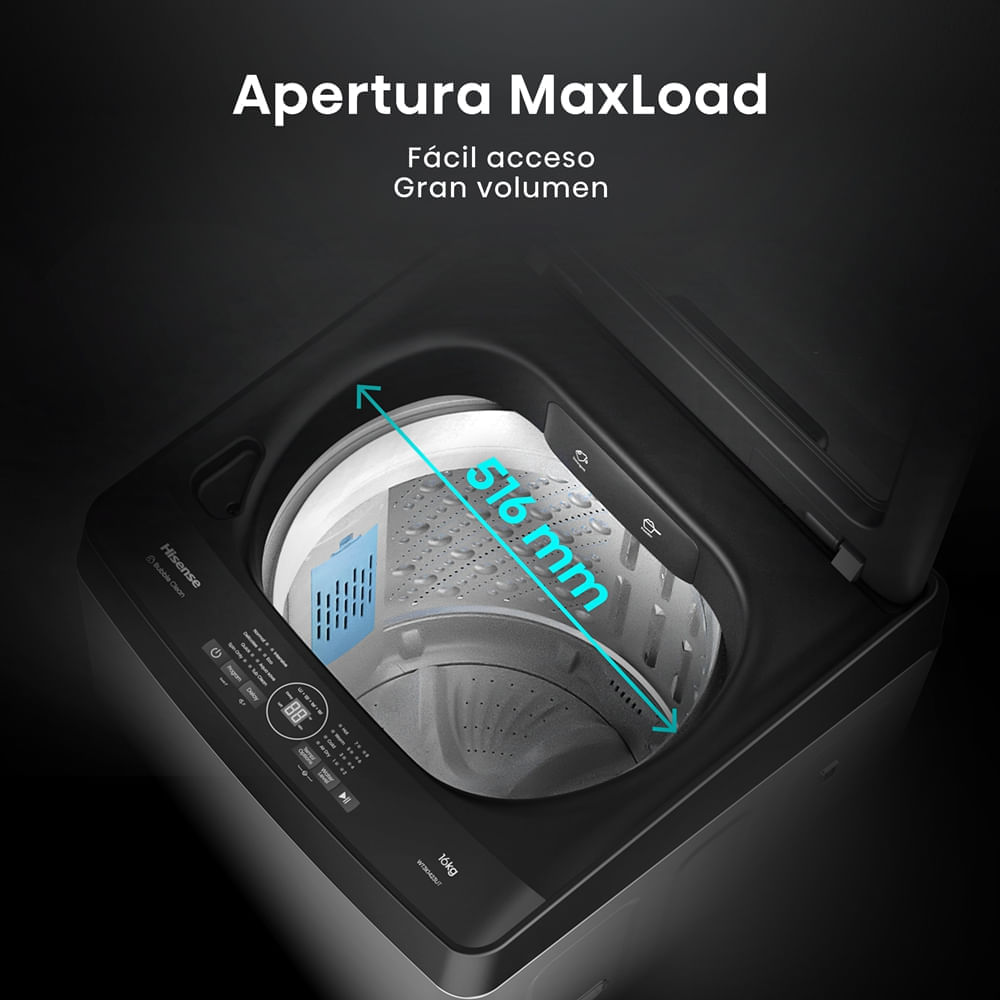 Lavadora Hisense Carga Superior 16KG WT3K1623UT Silver| plazaVea - plazaVea
