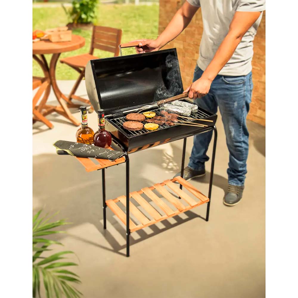 Parrilla Cilíndrica con Tapa MR GRILL | plazaVea - plazaVea