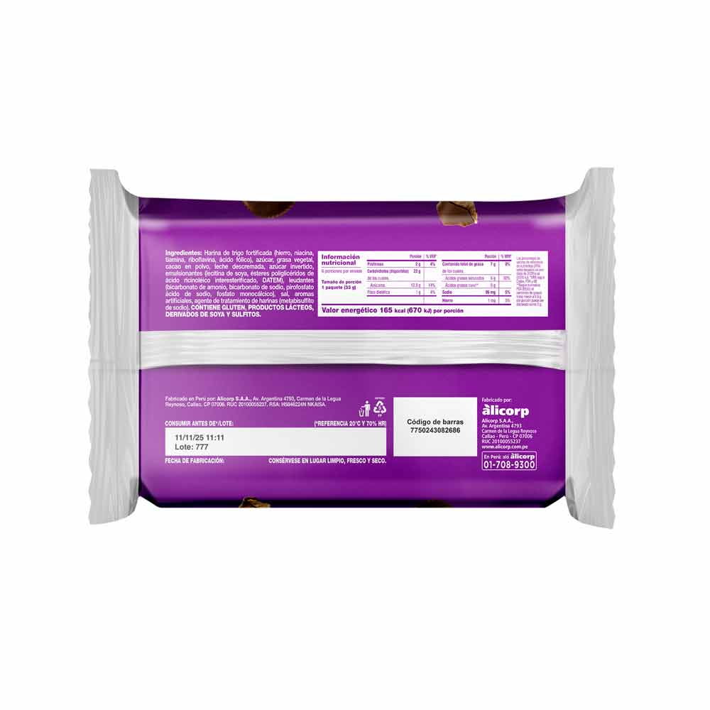 Galleta CHOCOBUM Bolsa 198g Paquete 6un | plazaVea - Makro