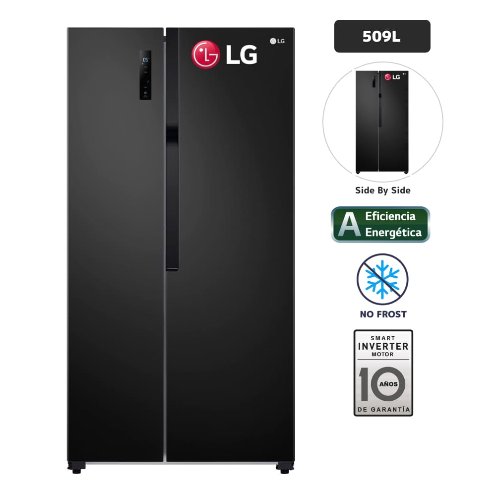 Refrigeradora LG 509L No Frost GS51MPD Negro | plazaVea - plazaVea
