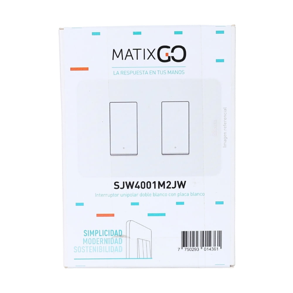 Interruptor Doble Blanco Matix Go Bticino | plazaVea - plazaVea