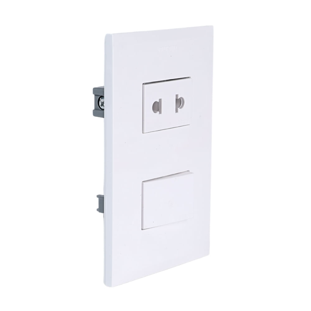 Interruptor + tomacorriente universal Blanco| plazaVea - plazaVea