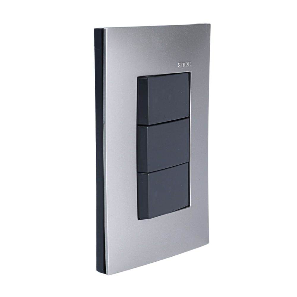 Interruptor Triple Aluminio/Graf | plazaVea - plazaVea