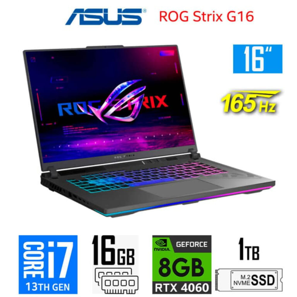 Laptop Asus Core I7-13650hx Rog Strix G16 16" Fhd, Ram 16gb Ssd 1tb ...