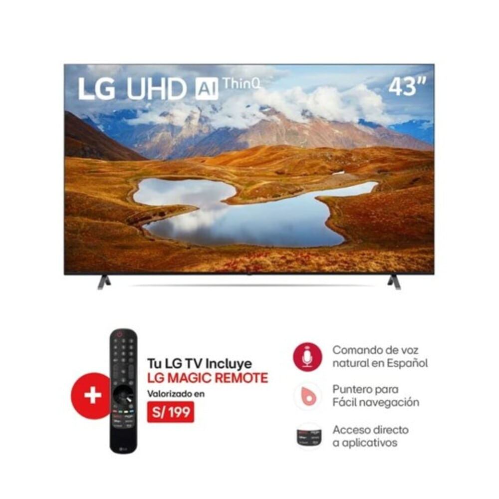 Televisor LG 43" Ultra HD 4K Smart TV Año 2024 ThinQ AI webOS ...