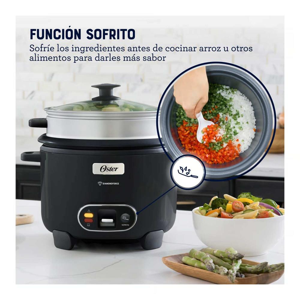 Olla Arrocera Oster 1.8L 3 en 1 Función de Sofrito Vaporera Negro | PlazaVea - plazaVea