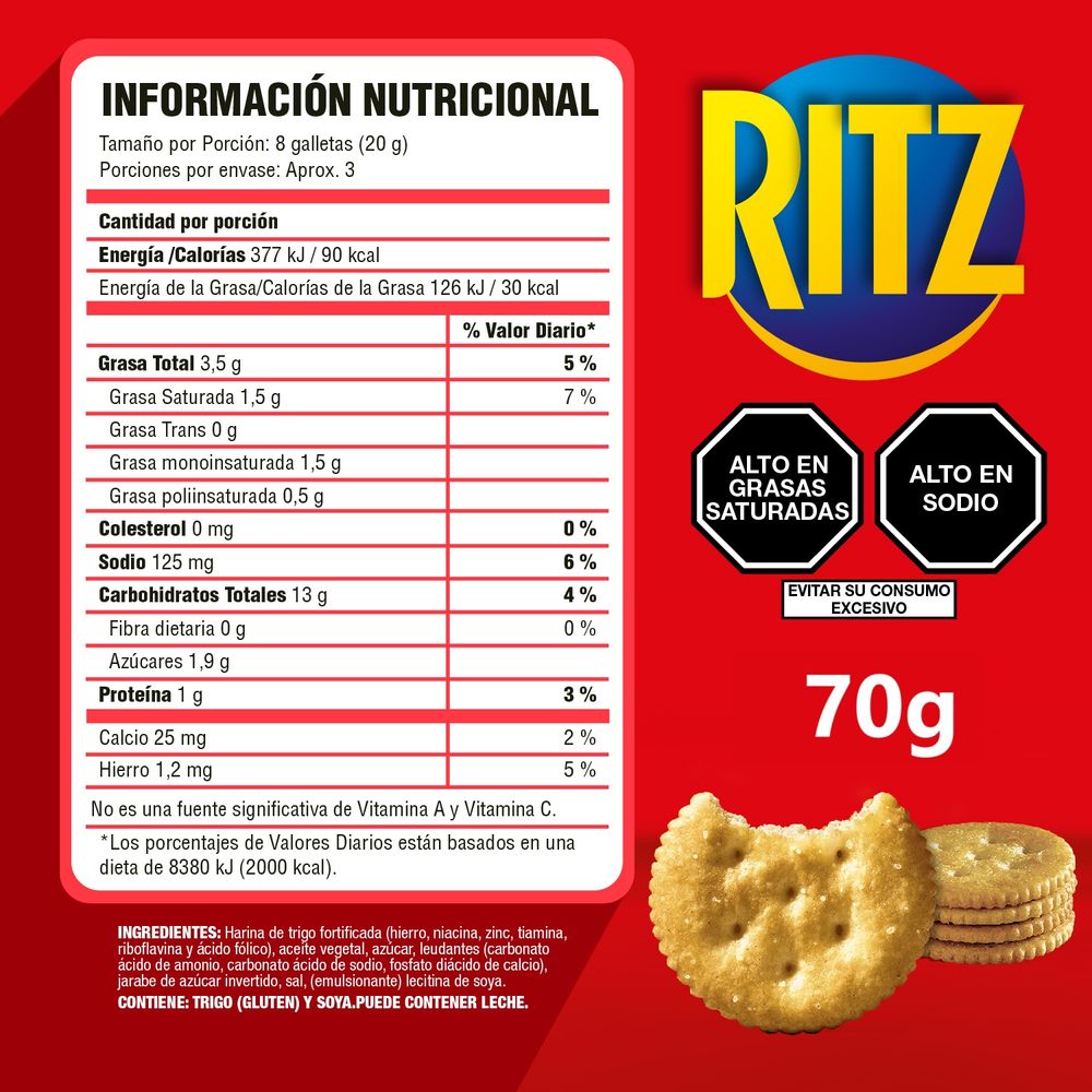 Galletas Saladas RITZ Taco Paquete 70g | plazaVea - Makro