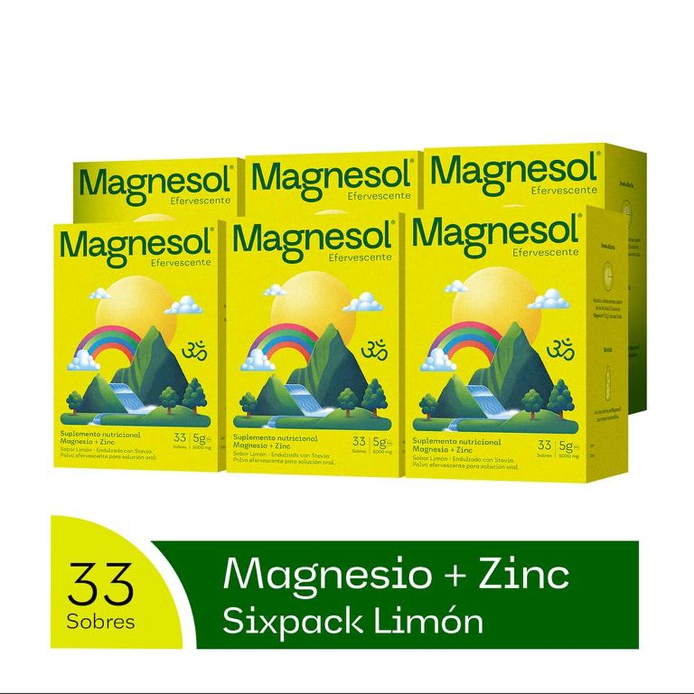 Pack 6 Cajas Magnesol Efervescente Limón - Magnesio + Zinc | plazaVea ...