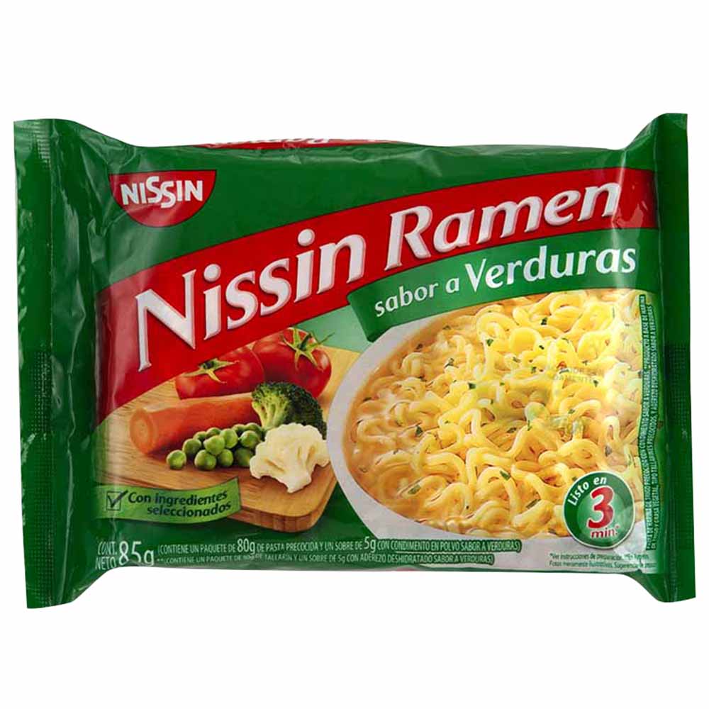 Sopa Ramen NISSIN Sabor Verdura Bolsa 85g | plazaVea - Supermercado