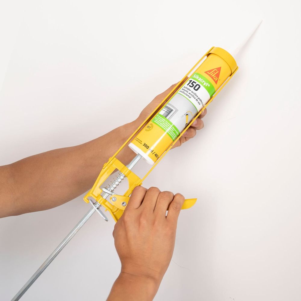 COMBO Sika: Sellante de Silicona Acética con Fungicidas Sikasil IA Blanco 280ml + Pistola ...