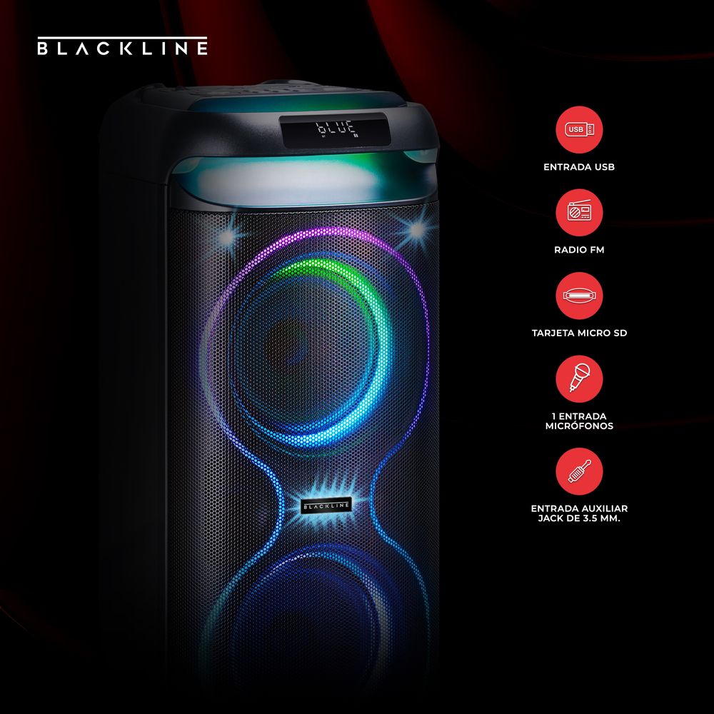 Torre BLACKLINE TORRBL65INF 40W 2X6.5 BT FM Sonido Espacial DSP TWS | plazaVea - plazaVea