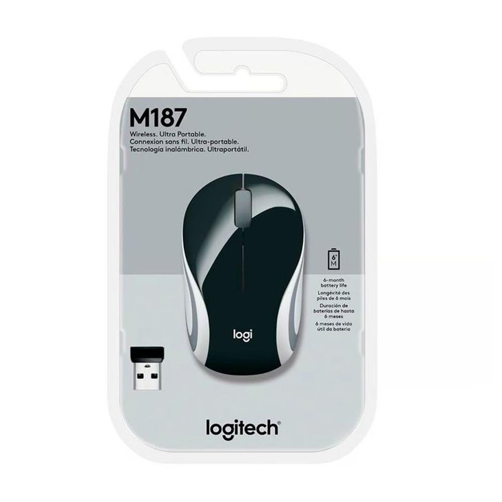 Mouse Mini Logitech Inalámbrico M187 Negro Black | plazaVea - plazaVea