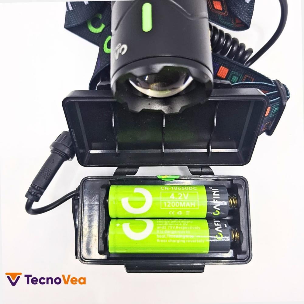 Linterna de Cabeza LED Cafini 30W Zoom Recargable con Luz Trasera RGB ...