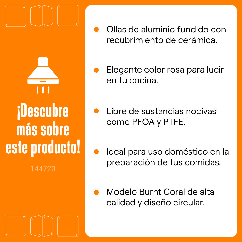 Juego de ollas Roichen jgo 7 pzas Burnt coral | plazaVea - plazaVea