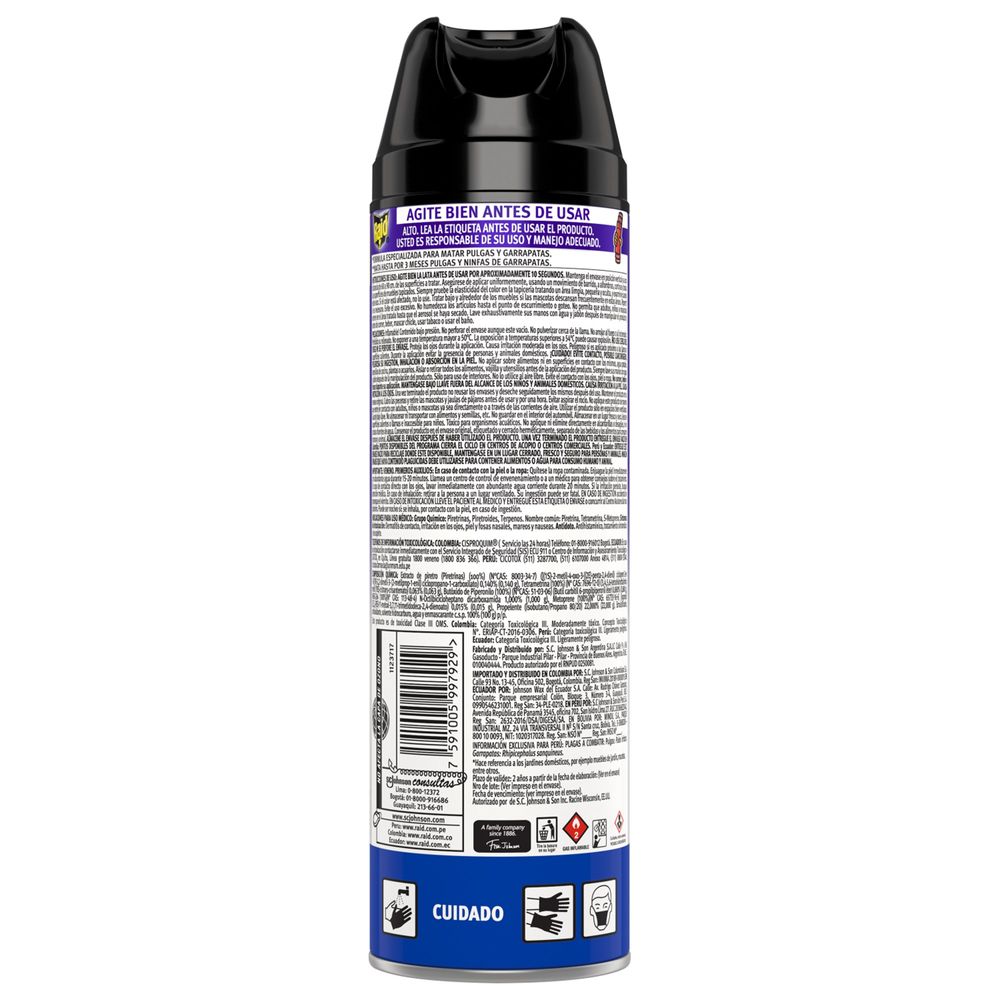 Insecticida en Spray RAID Morado Mata Pulgas Botella 390ml | plazaVea ...