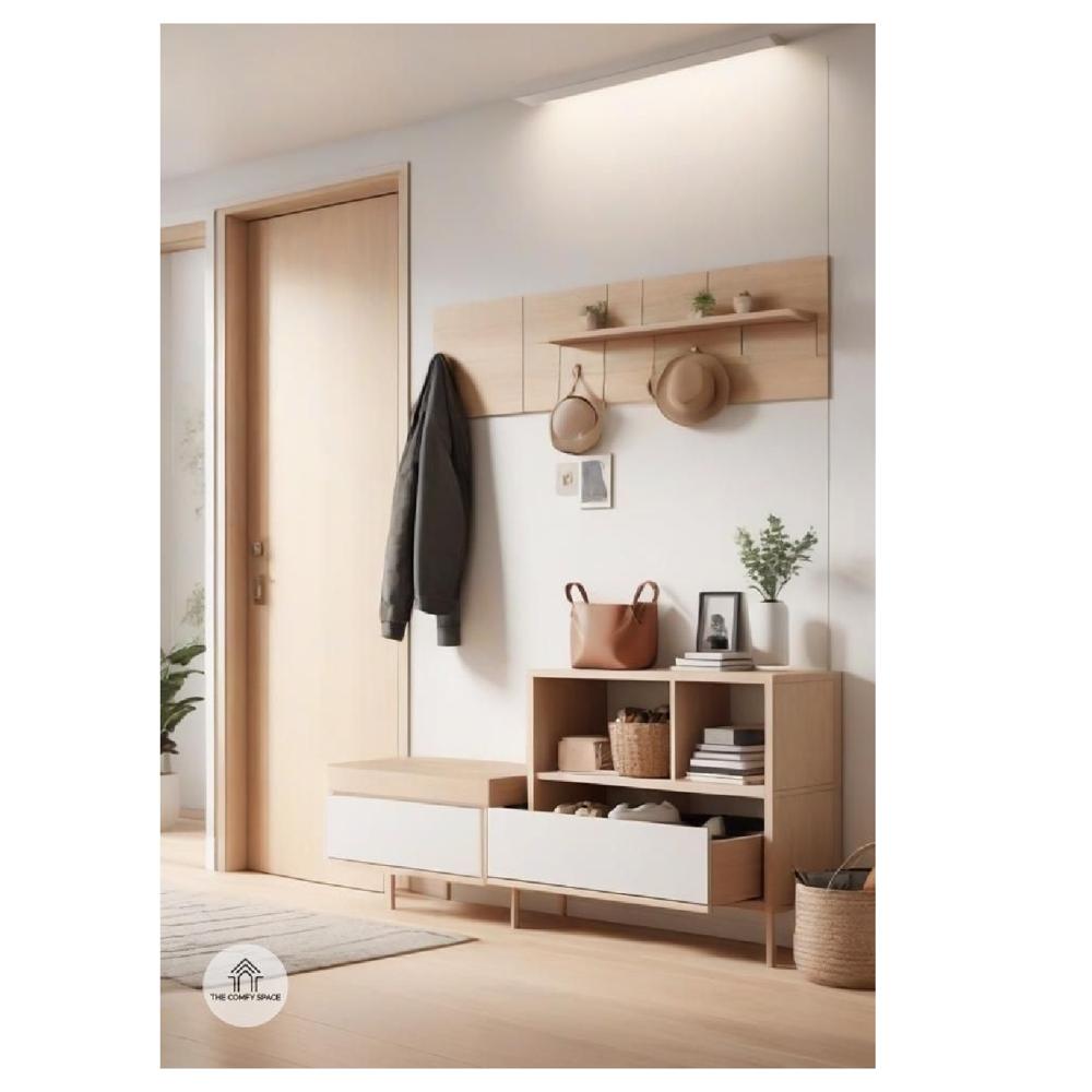 Recibidor con Perchero Moderno Olguin color Damasco/Blanco TU MESITA 2 ...