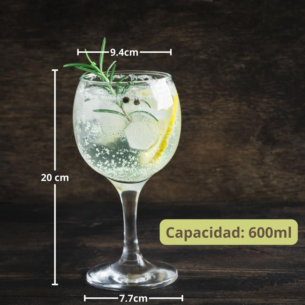 Copa Gin 600ml Nadir Vidrio Resistente y Versátil Set 4 Copas ...