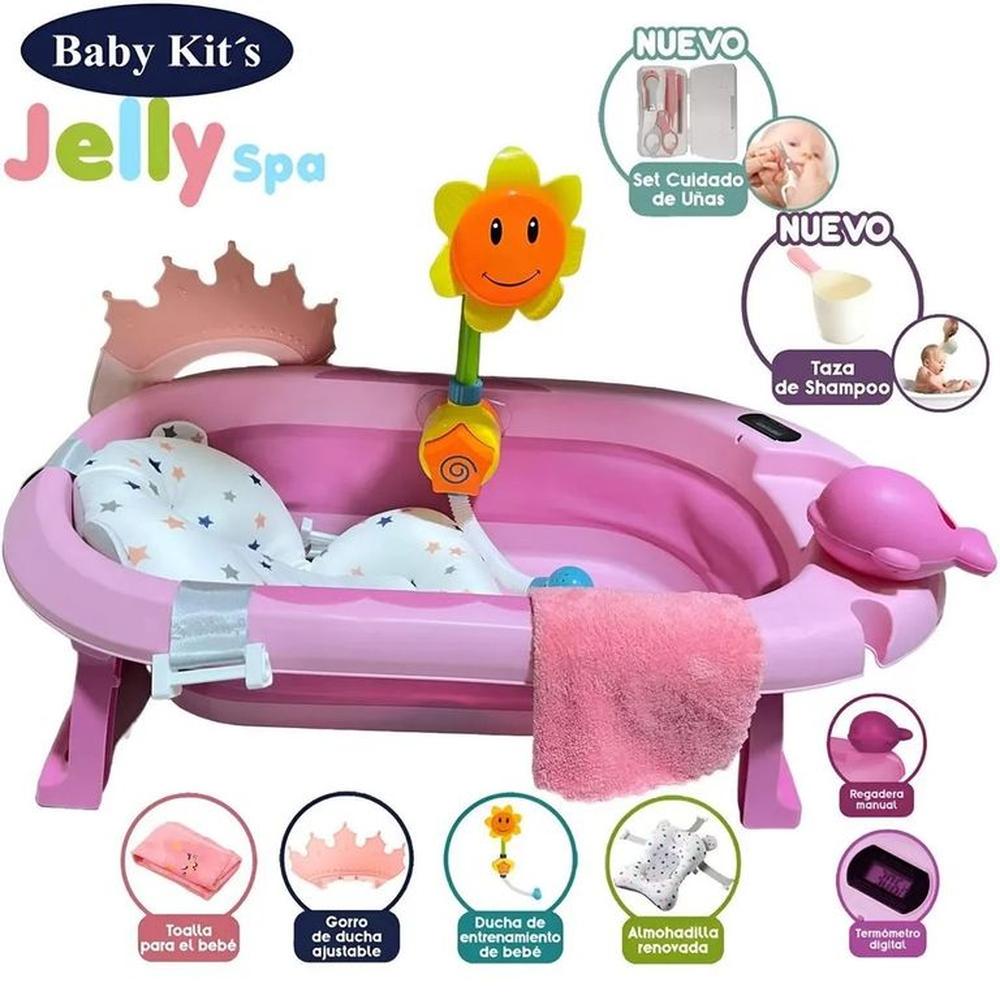 Tina Plegable Jelly Spa con Accesorios Rosado | plazaVea - plazaVea
