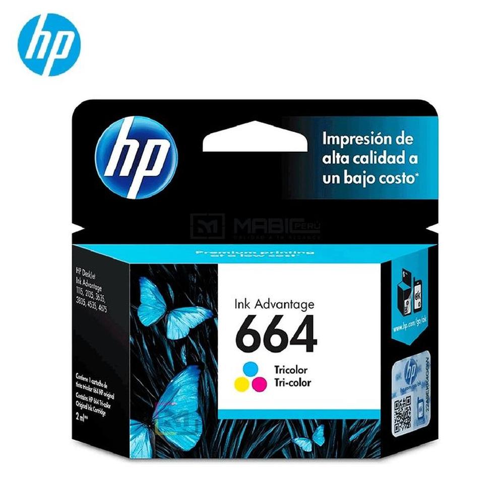 Cartucho de Tinta HP 664 Tricolor F6V28AL DeskJet 1115 2135 4535 4675 ...