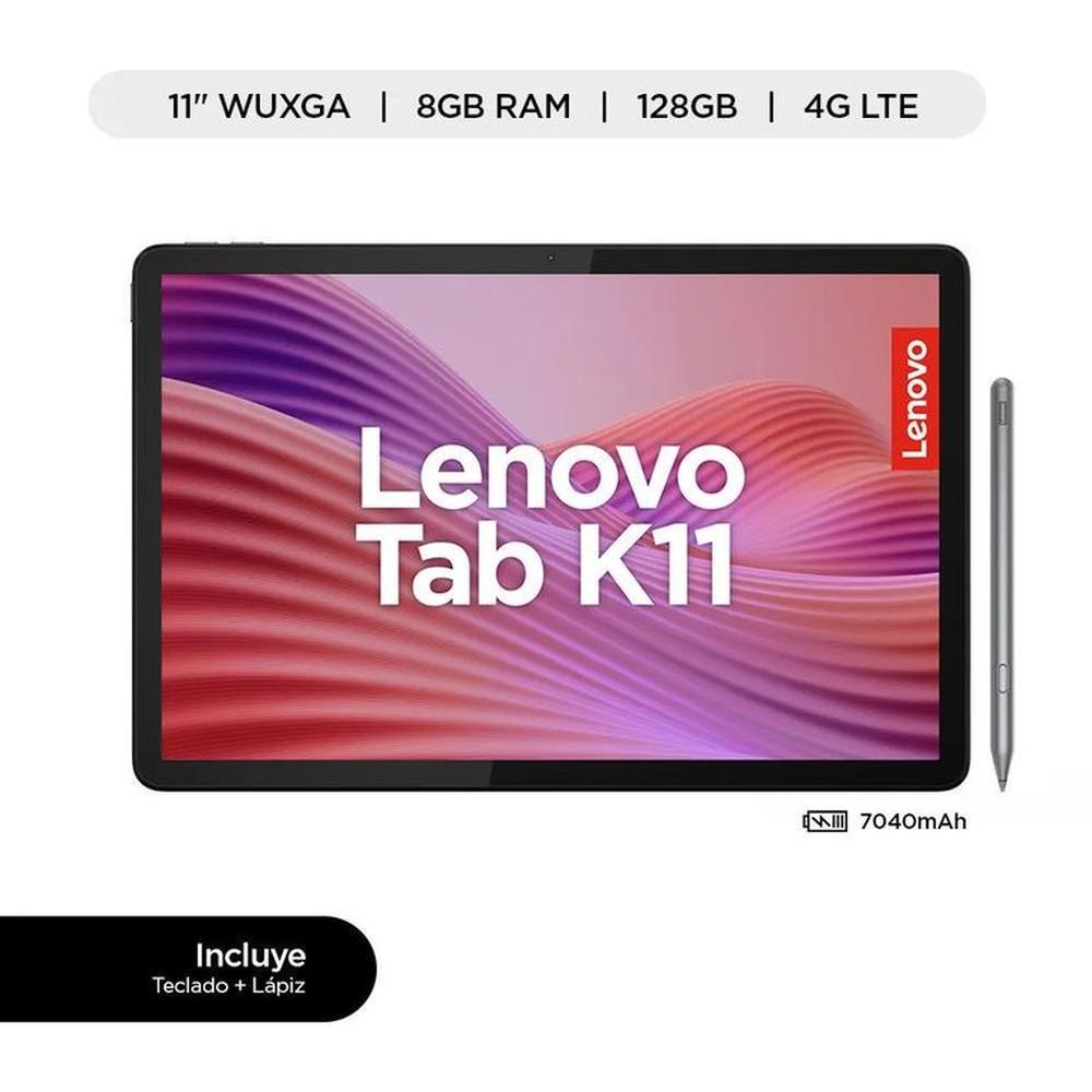 Tablet Lenovo Tab K11 8GB RAM 128GB 11 4G LTE + Teclado + Lápiz - plazaVea
