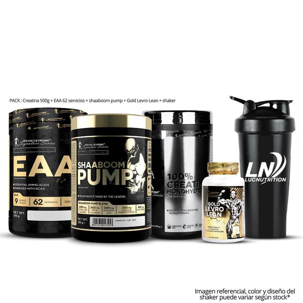Creatina kevin levrone 500 g + EAA 62 serv Fruit Punch + Shaboom pump ...