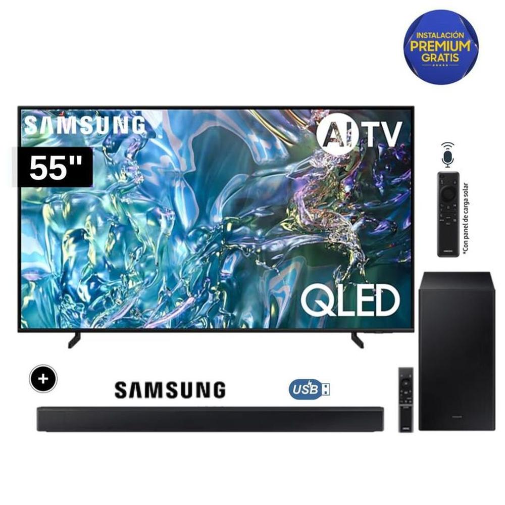 Televisor Samsung QLED Tizen OS Smart Tv 55 4K QN55Q60DAGXPE + Soundbar ...