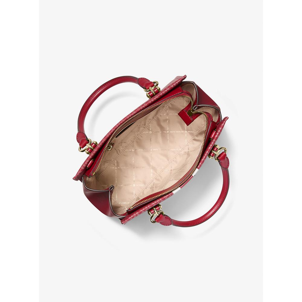 BOLSO SATCHEL CON RAYAS Y LOGO DE LA FIRMA MARILYN MICHAEL KORS ...