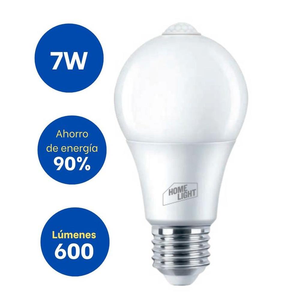 Foco Led sensor de movimiento 7w luz blanca Home Light 046506 - plazaVea