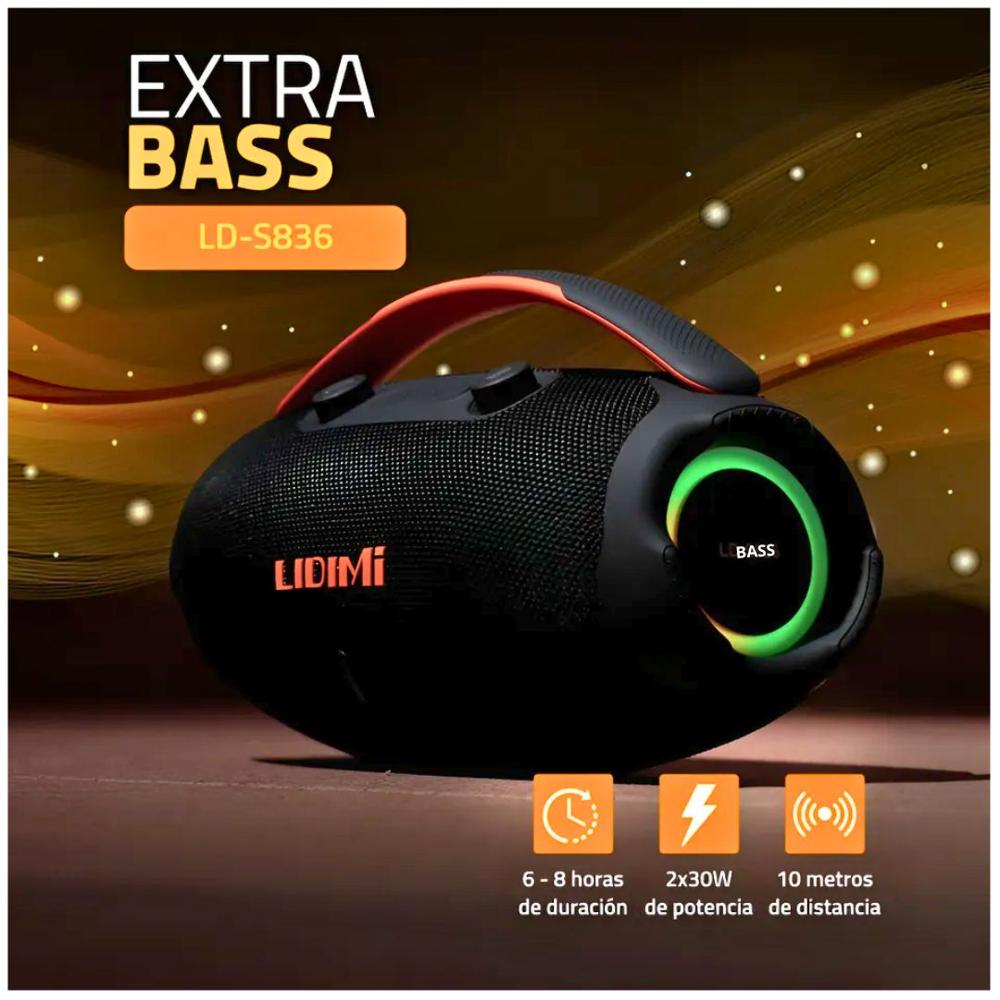 Parlante Bluetooth 5.3 LIDIMI LD-S836 60W con Bass Boost y Luces RGB LD ...