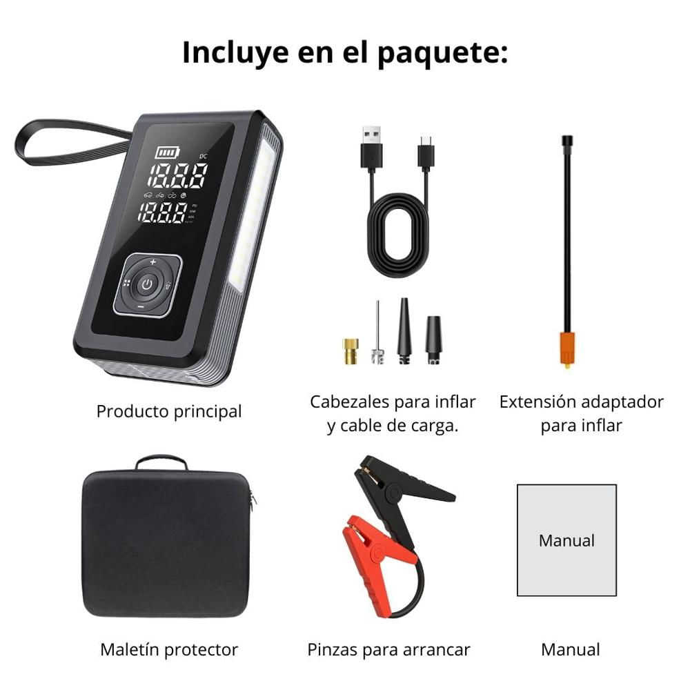 Arrancador 5 en 1 Linkmax con Compresor 150 PSI, Power Bank - plazaVea