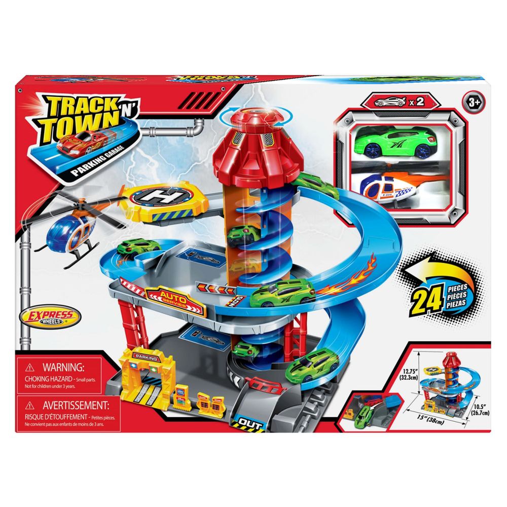 Pista Express Wheels Track And Town Parking Garage 24 Piezas - plazaVea