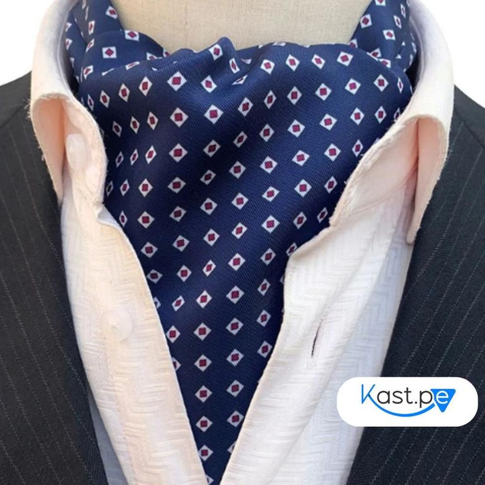 Bufanda Corbata Gazne Ascot Seda Modelo Adrian - Azul Azul Talla única ...